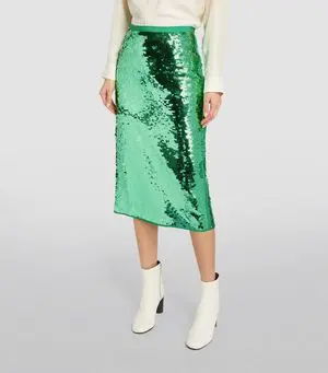 Max Mara Sequin-embellished Midi Skirt