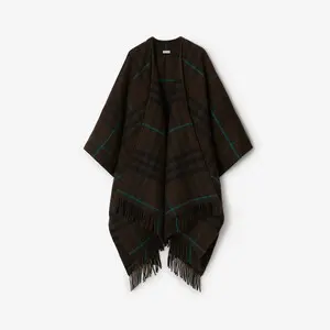 Burberry Check Wool Cashmere Cape Snug