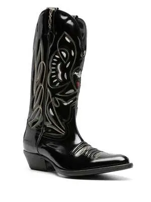 Dsquared2 Stitched Leather Western Boots