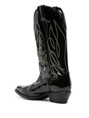 Dsquared2 Stitched Leather Western Boots