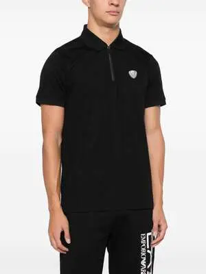 Emporio Armani Logo-patch Half-zip Polo Shirt