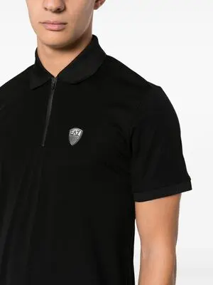 Emporio Armani Logo-patch Half-zip Polo Shirt