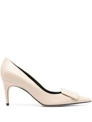 SERGIO ROSSI Sr1 85mm Leather Pumps - Neutrals