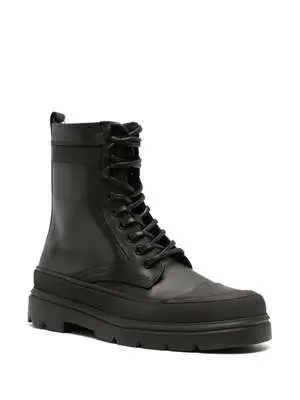 Calvin Klein Debossed Leather Ankle Boots
