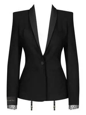 MAISON CLOSE Satin-trim Tailored Blazer