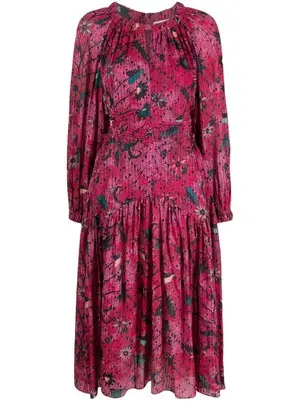 Ulla Johnson Helia Floral Print Midi Dress