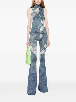 Roberto Cavalli Patterned Jacquard Flared Trousers