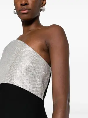 Roland Mouret Two-tone Strapless Wool-blend Midi Dress