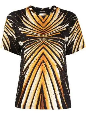 Roberto Cavalli Geometric Print Embellished T-shirt