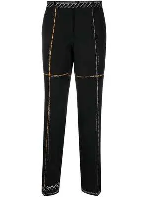 Moschino Contrast-stitching Virgin Wool Trousers