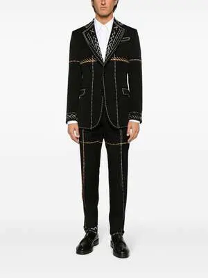 Moschino Contrast-stitching Virgin Wool Trousers