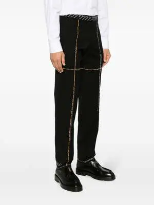 Moschino Contrast-stitching Virgin Wool Trousers
