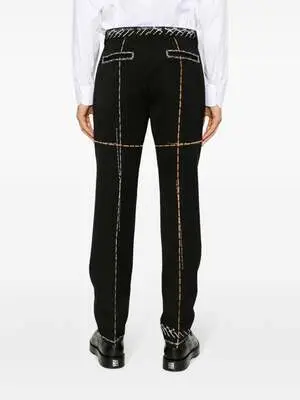 Moschino Contrast-stitching Virgin Wool Trousers