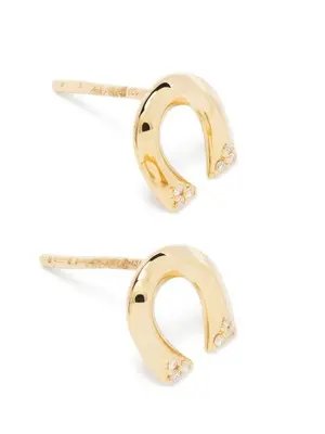 Harwell Godfrey 18kt Yellow Diamond Horseshoe Studs
