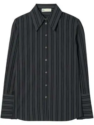 Tory Burch Cuffed Cotton Shirt - Blue