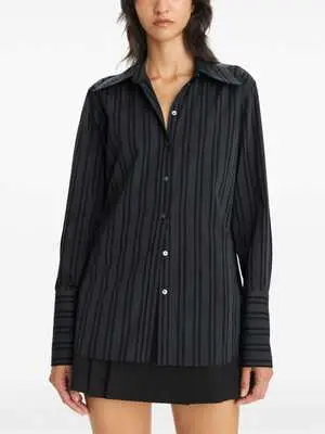 Tory Burch Cuffed Cotton Shirt - Blue