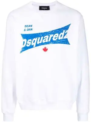 Dsquared2 Logo Print Cotton Sweatshirt - White