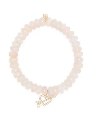 SYDNEY EVAN 14kt Yellow Gold Morganite And Diamond Beaded Bracelet - Neutrals