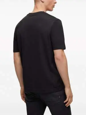 BOSS Logo-print Crew-neck Cotton T-shirt - Black