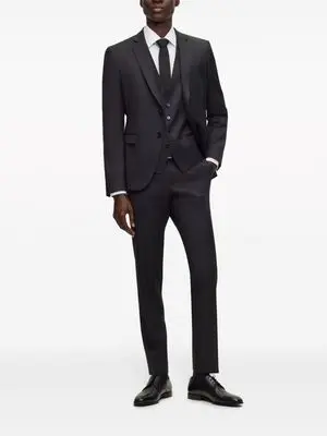 BOSS Straight-leg Wool Trousers - Black