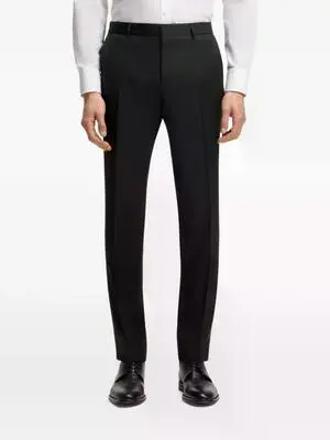 BOSS Straight-leg Wool Trousers - Black