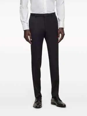 BOSS Straight-leg Wool Trousers - Black