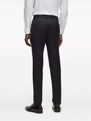 BOSS Straight-leg Wool Trousers - Black