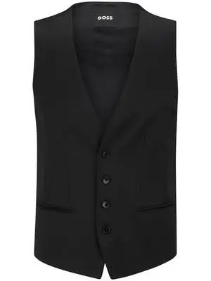 BOSS Single-breasted Tailored Waistcoat - Black