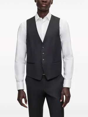 BOSS Single-breasted Tailored Waistcoat - Black