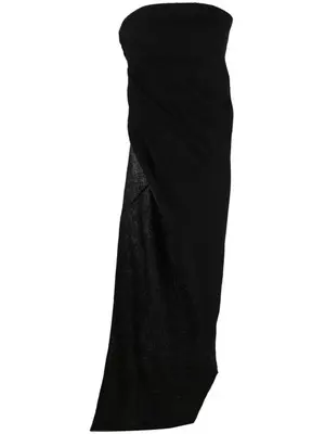 Rick Owens Strapless Virgin Wool Top - Black