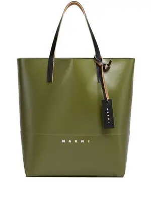Marni Logo-print Tote Bag - Green