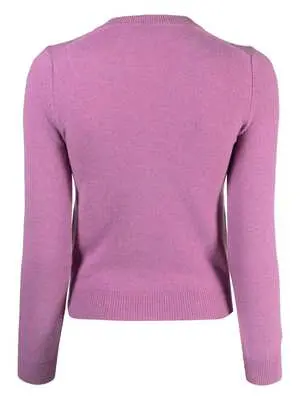 Play Comme Des Garcon Heart-patch Wool Cardigan - Purple