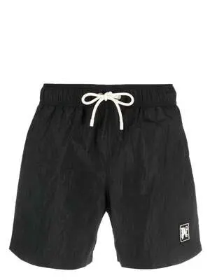 Palm Angels Monogram-appliqu� Swim Shorts - Black