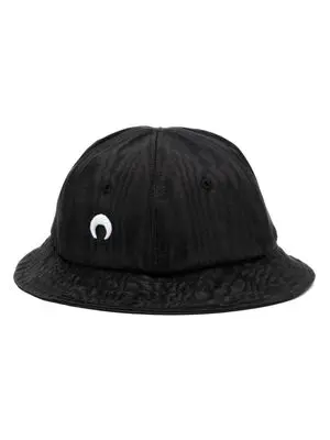MARINE SERRE Logo-embroidered Bucket Hat - Black