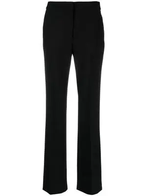Moschino Crepe Mid-rise Flared Trousers - Black