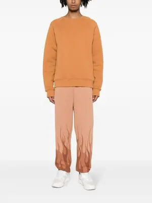 VISION OF SUPER Flame-print Cotton Track Pants