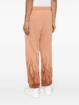 VISION OF SUPER Flame-print Cotton Track Pants