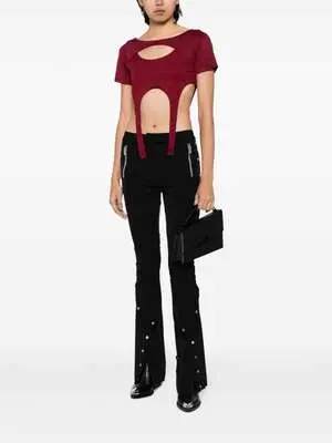 HELIOT EMIL Cropped Asymmetric T-shirt - Red