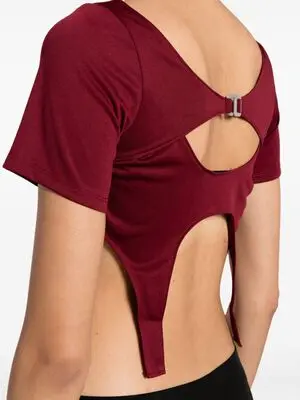 HELIOT EMIL Cropped Asymmetric T-shirt - Red