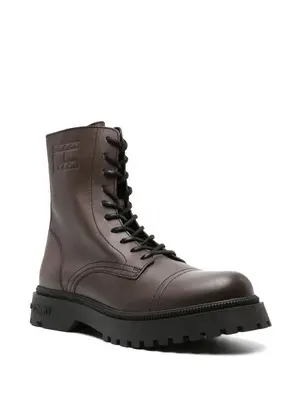 Tommy Hilfiger Logo-debossed Leather Boots
