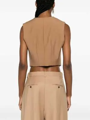 Stella McCartney Sleeveless Virgin Wool Waistcoat - Brown