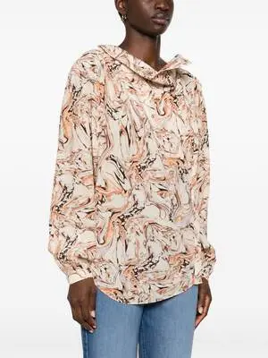 Isabel Marant Étoile Tiphaine Marble-print Blouse - Neutrals