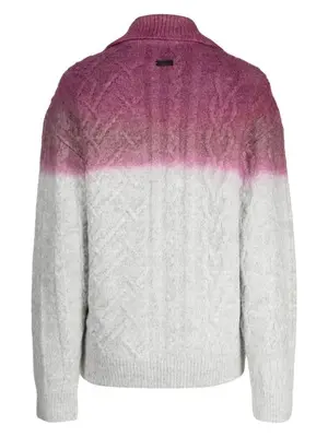 ADER ERROR Gradient-effect Cable-knit Jumper - Purple