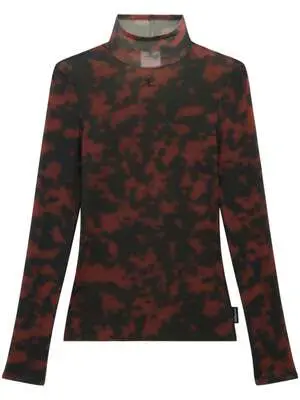 COURREGES Tortoiseshell-effect Mock Neck Top