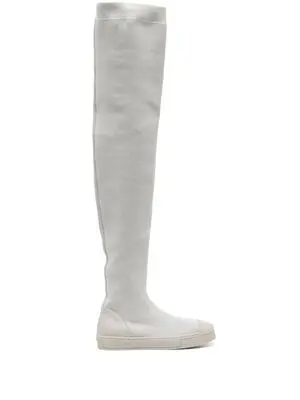 Fabiana Filippi Thigh-high Canvas Boots - Grey