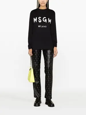 MSGM Logo-print Cotton T-shirt - Black