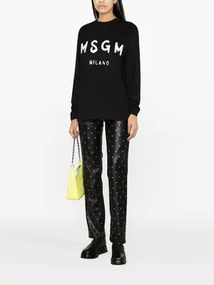 MSGM Logo-print Cotton T-shirt - Black