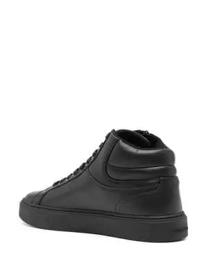 Calvin Klein Debossed Leather High-top Sneakers
