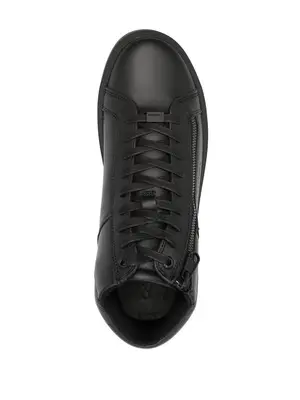 Calvin Klein Debossed Leather High-top Sneakers