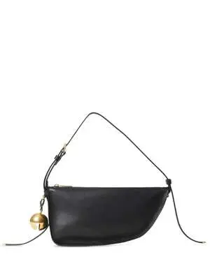 Burberry Shield Leather Shoulder Bag - Black
